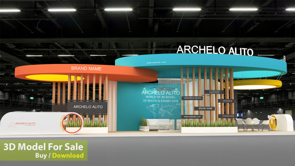 Trade Show Booth with Wrap-around Led Display 3D model - Download ...