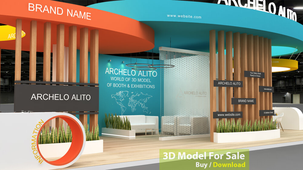 Trade Show Booth with Wrap-around Led Display 3D model - Download ...