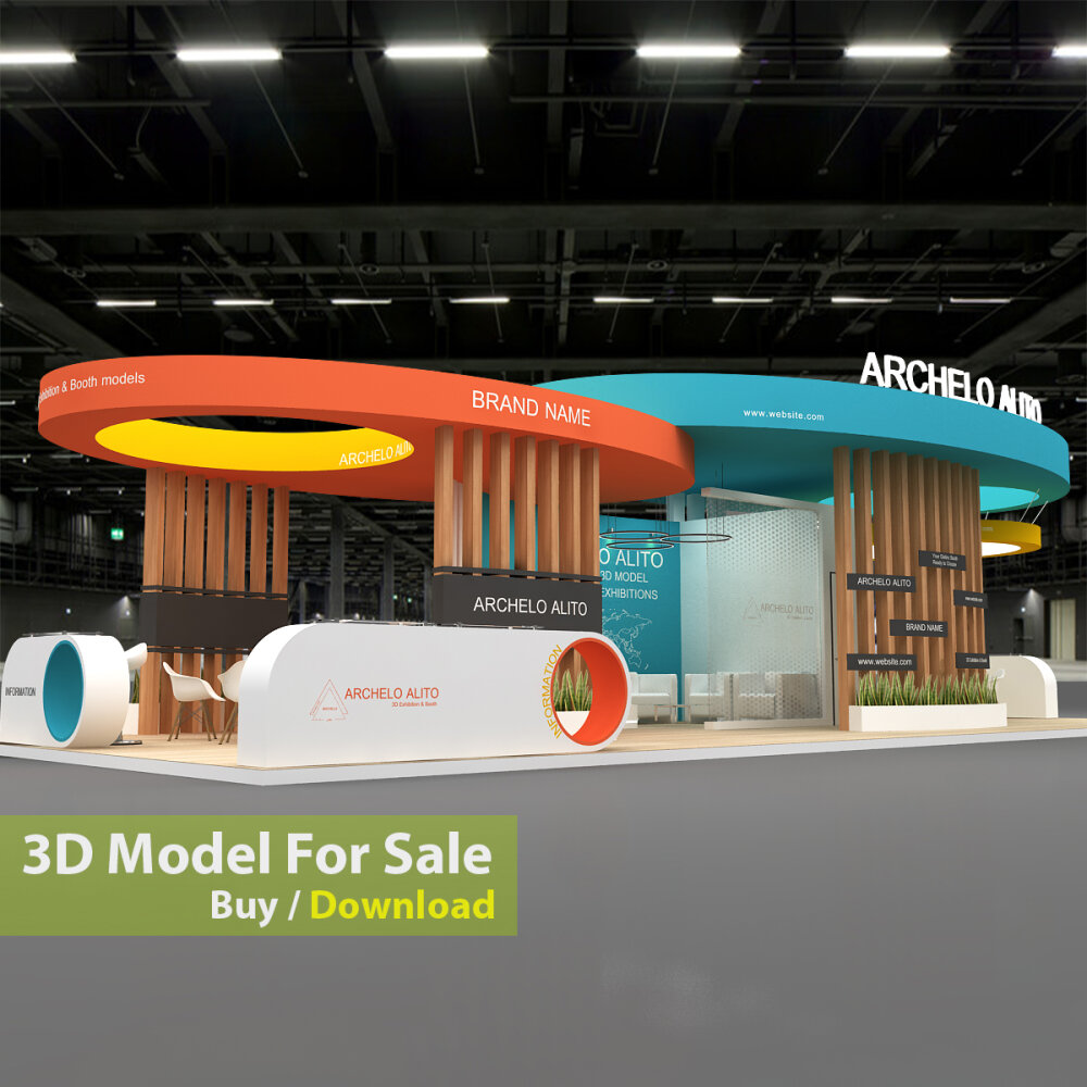 Trade Show Booth with Wrap-around Led Display 3D model - Download ...