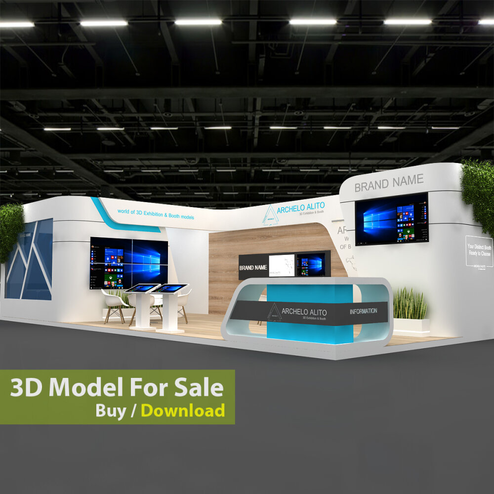 Interactive Trade Show Booth with Digital Displays 3D model - Download ...