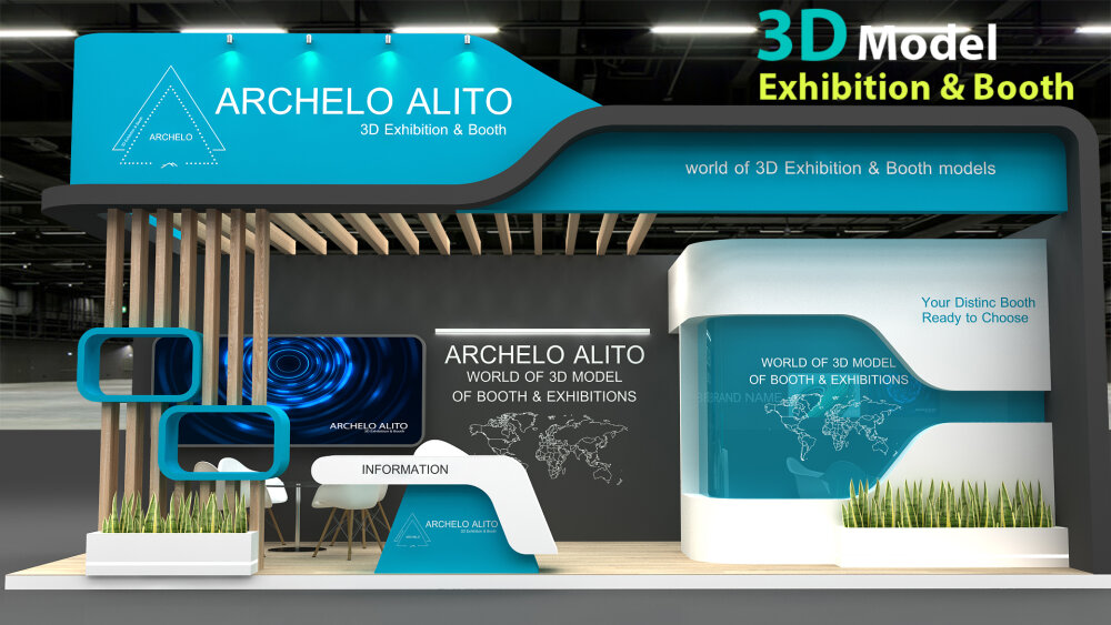 Minimal Stall Exhibition 3D model - Download Commercial Spaces on ...