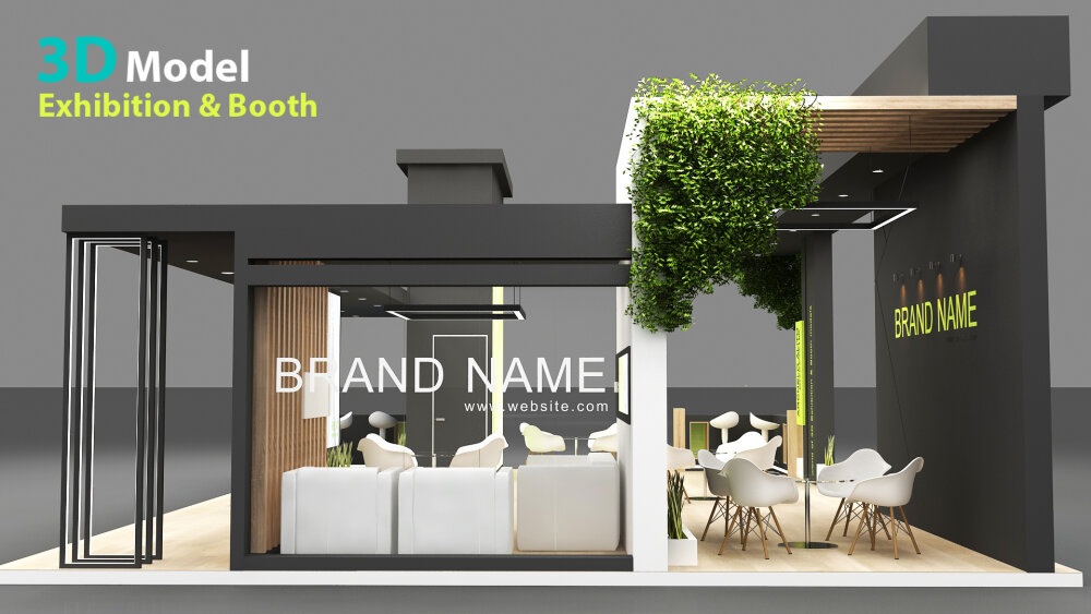 Exhibition Booth Design with Interactive Display Elements 3D model ...