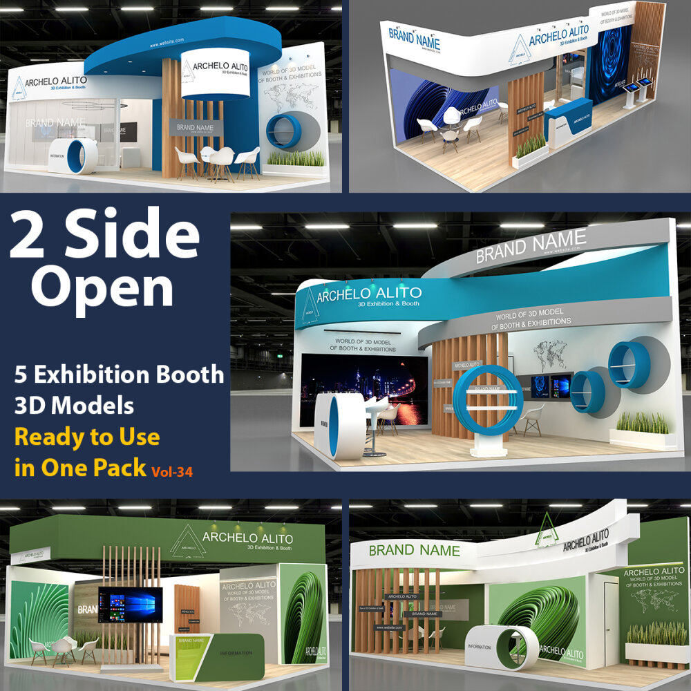 Collection de Stands d’Exposition Ouverts à Double Face Modèle 3D ...