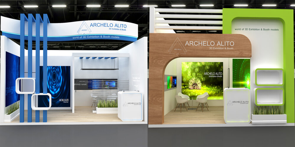 Colección de Stands de Exposición Interactivos Abiertos Modelo 3D ...