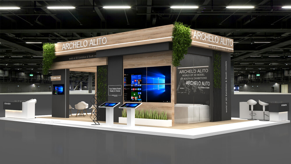 Trade Show Booth with Seating Area 3D model - Download Commercial ...