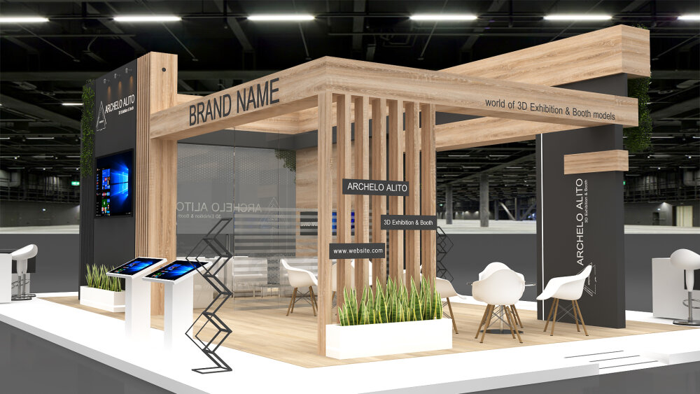 Trade Show Booth with Seating Area 3D model - Download Commercial ...