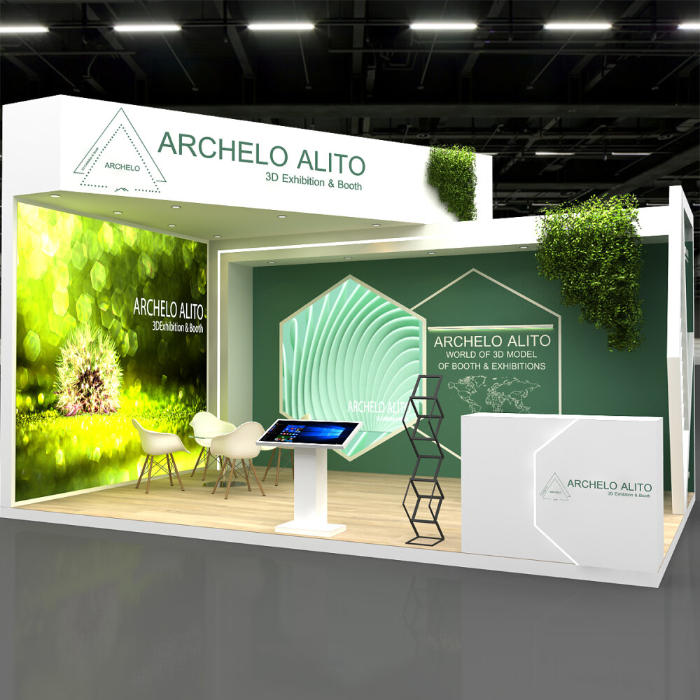 Exhibition Booth Design with Interactive Display 3D model - Download ...