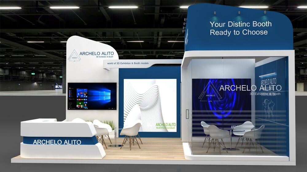 Exhibition Booth with a Glass Meeting Room 3D model - Download ...