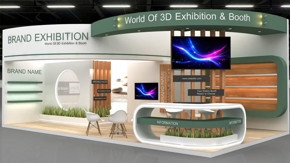 Exhibition Booth with Dual Display Screens 3D model - Download ...