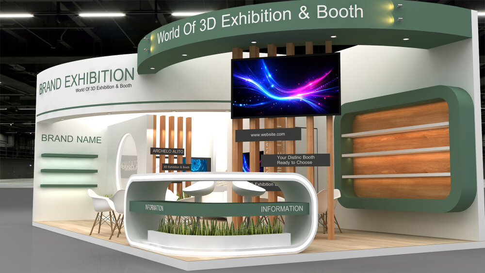 Exhibition Booth with Dual Display Screens 3D model - Download ...