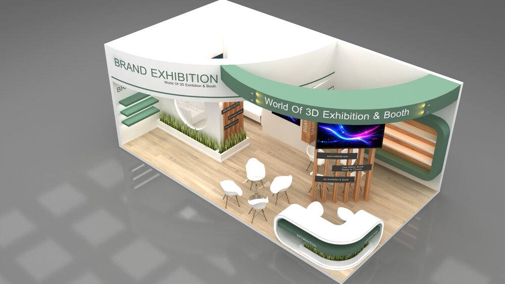 Exhibition Booth with Dual Display Screens 3D model - Download ...