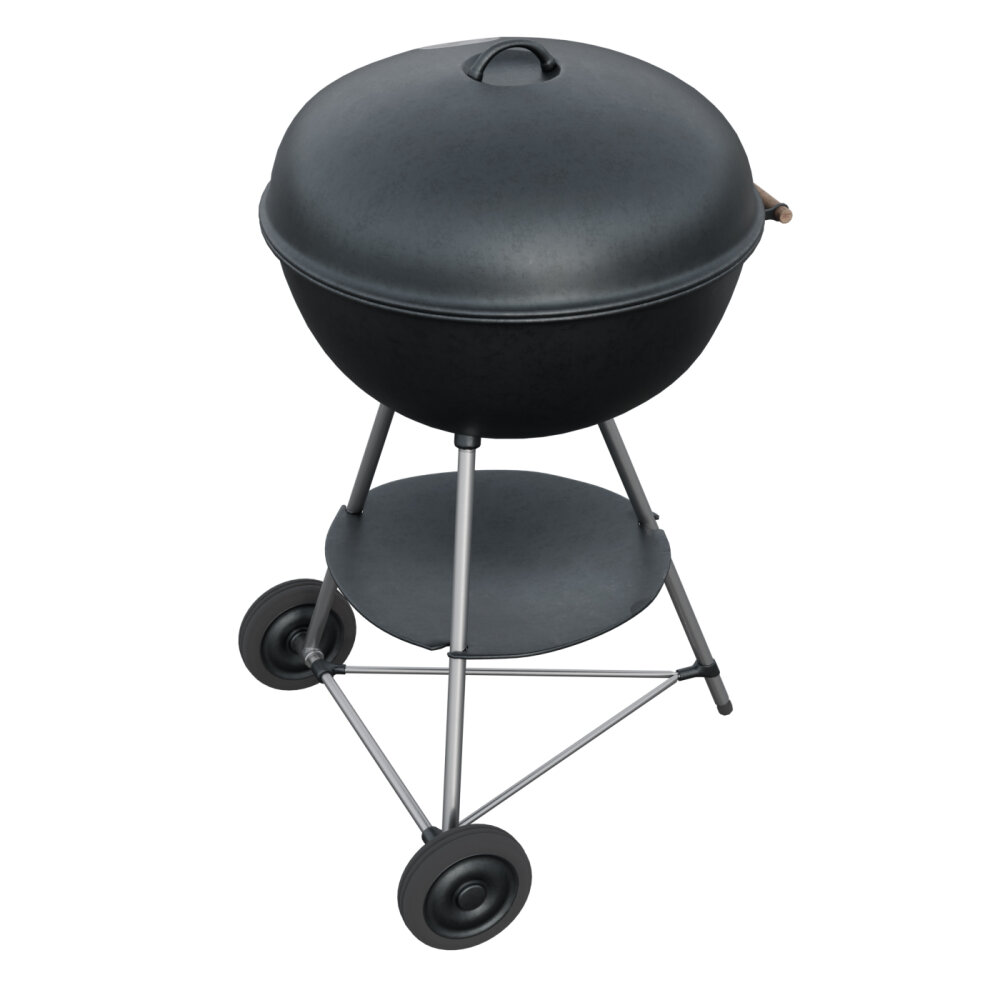 Bbq Round Weber Style 3D model - Download Appliances on 3DModels.org
