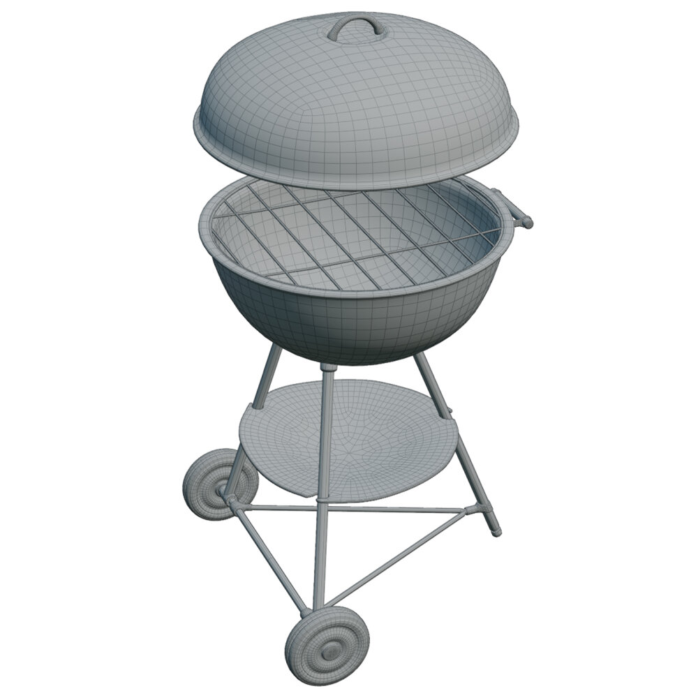 Bbq Round Weber Style 3D model - Download Appliances on 3DModels.org