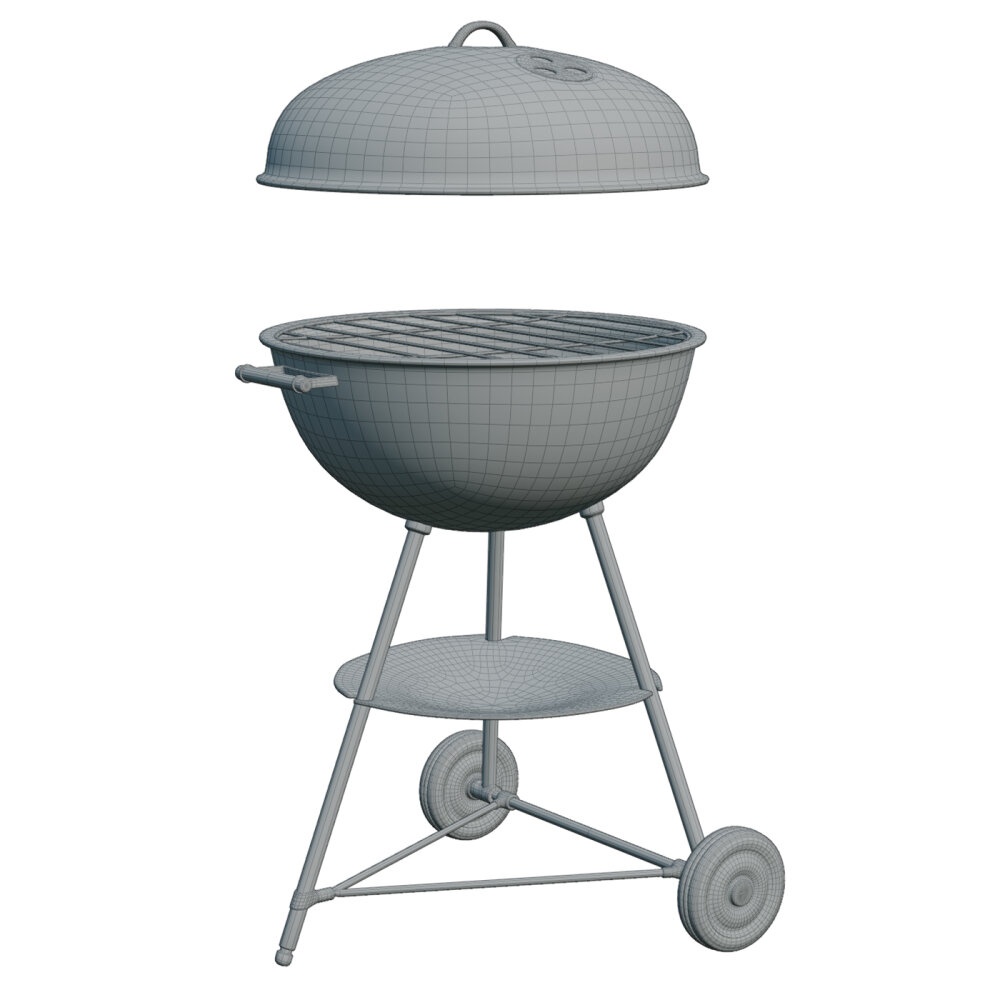 Bbq Round Weber Style 3D model - Download Appliances on 3DModels.org