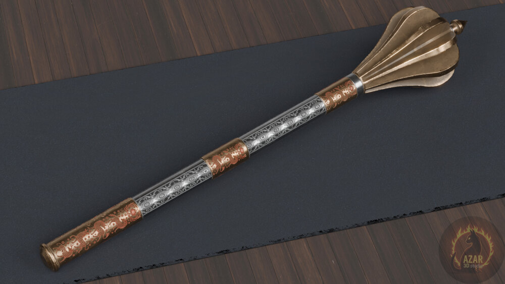 Maza Medieval con Elementos Decorativos Modelo 3D - Descargar Bladed ...