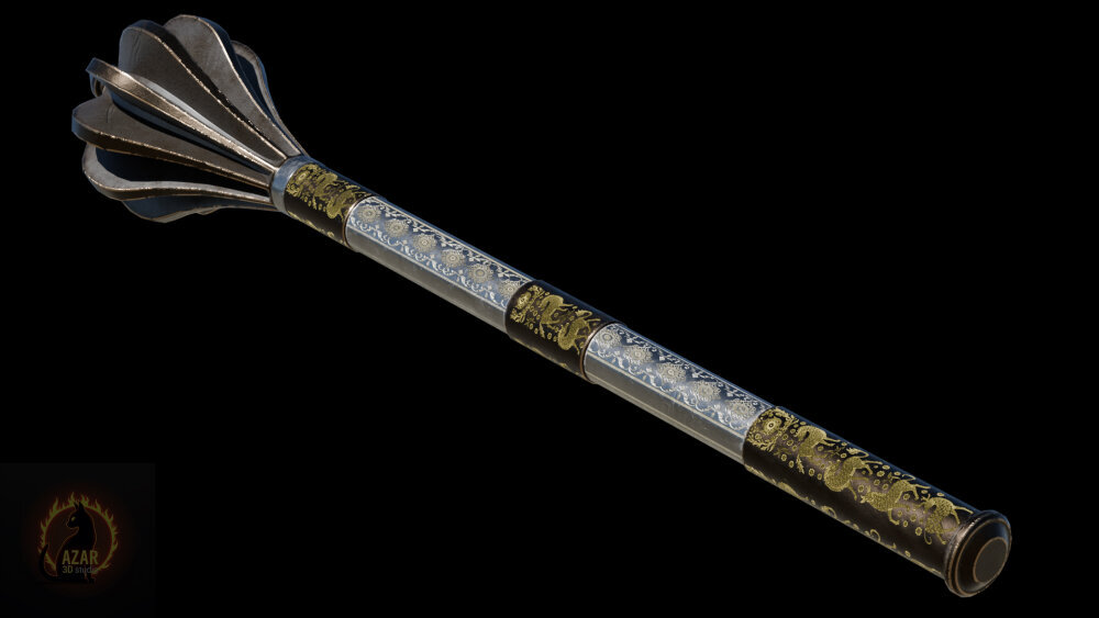 Mace 001 Medieval Mace 3d Model Game-ready Pbr Weapon 3D model ...