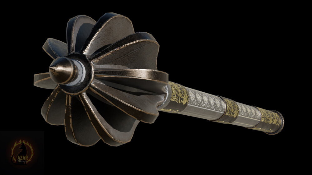 Mace 001 Medieval Mace 3d Model Game-ready Pbr Weapon 3D model ...
