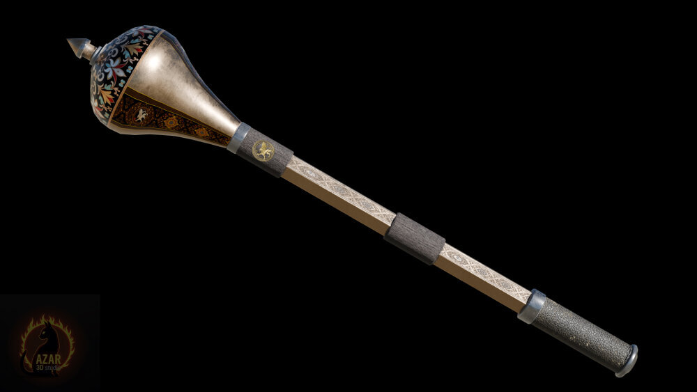 Mace 002 Medieval Mace 3d Model Game-ready Pbr Weapon 3D model ...