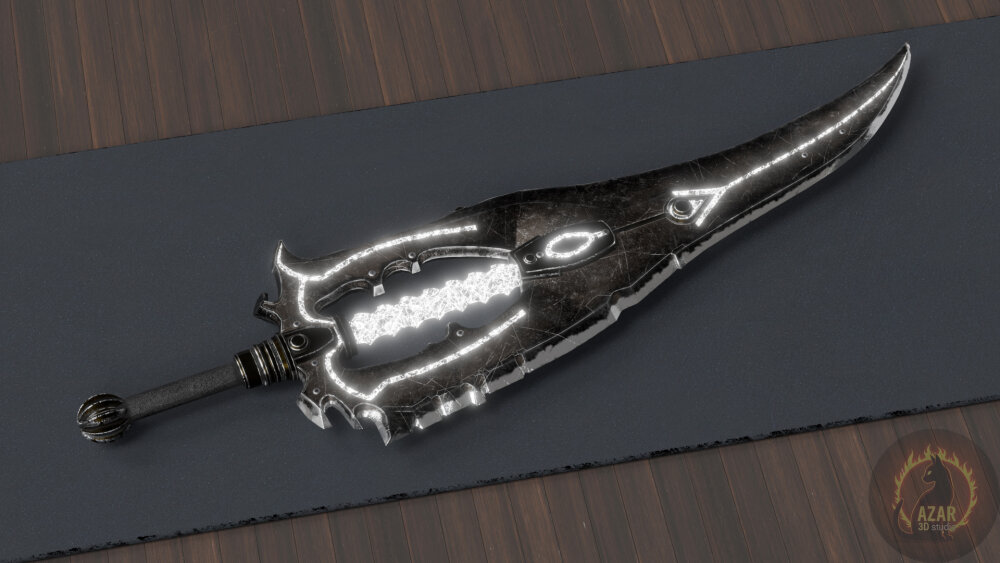 Sword 003 Futuristic with Illuminated Blade 3D model - Download Bladed ...