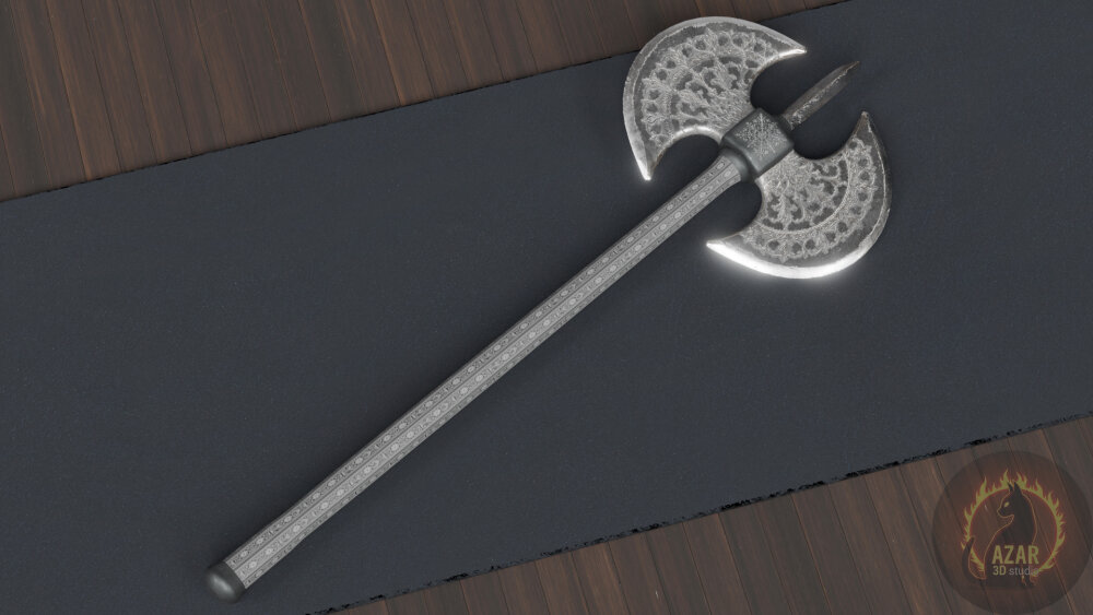 Axe Customizable Medieval Axe for Unity 3D model - Download Bladed ...