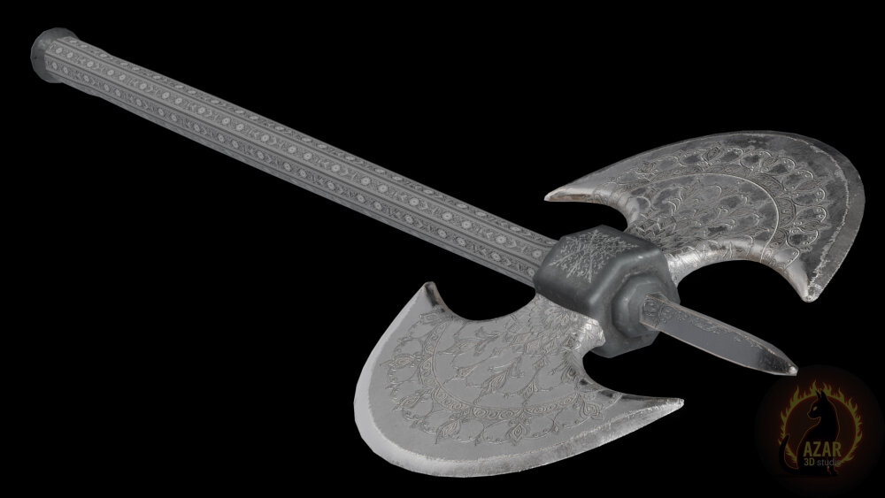 Hacha Medieval Personalizable para Unity Modelo 3D - Descargar Bladed ...