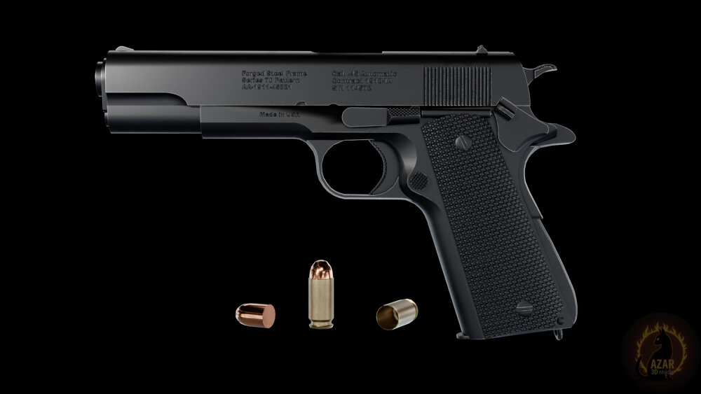 Pistol Tactical 1911 – Game Ready 4K Pbr 3D model - Download Pistol on ...