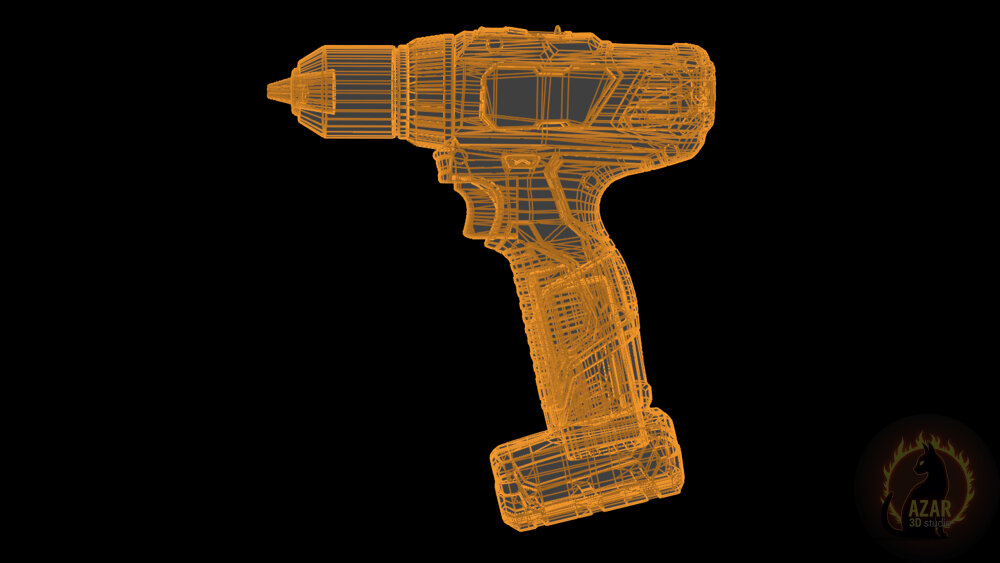 Drill – Industrial Power Tool with Modular Battery – 4K PBR 3D model ...