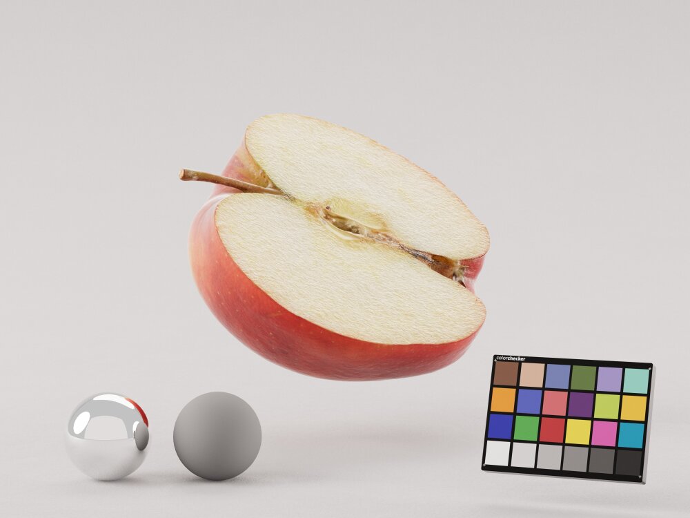 Half Cut Red Apple 3D model - Download Fruit on 3DModels.org