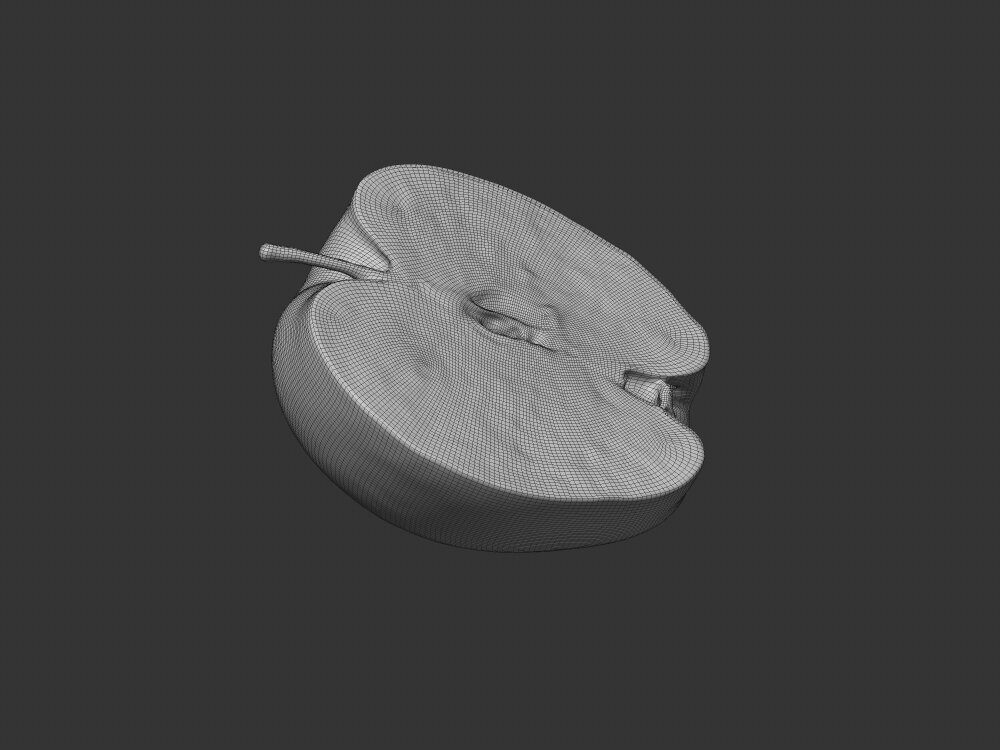 Half Cut Red Apple 3D model - Download Fruit on 3DModels.org