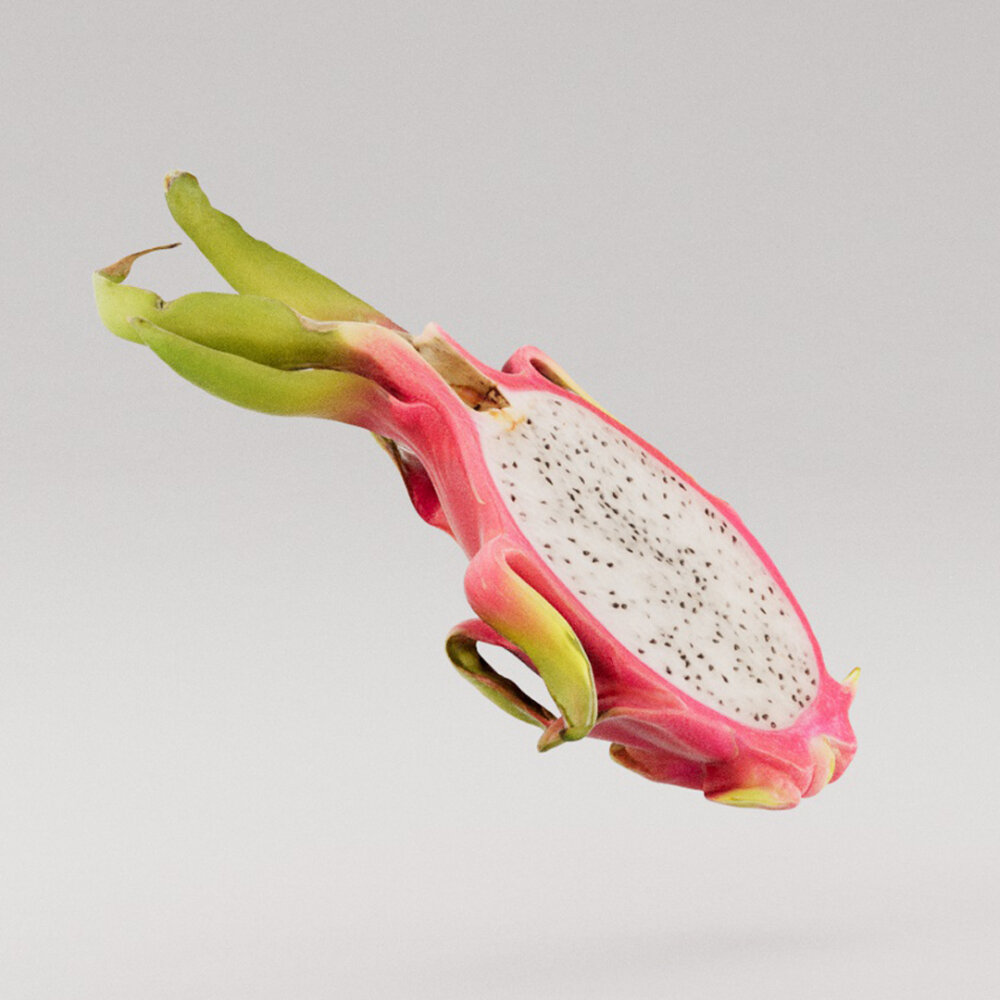 Half Cut Pitaya Dragon Fruit 3D model - Download Fruit on 3DModels.org