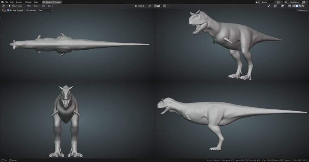 Carnotaurus Rig 3D model - Download Dinosaur on 3DModels.org