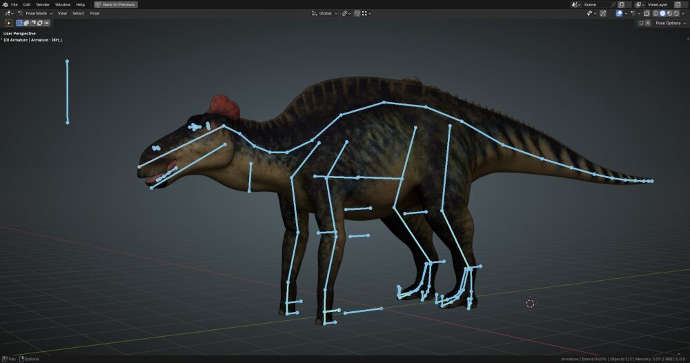 Edmontosaurus Rig 3D model - Download Dinosaur on 3DModels.org