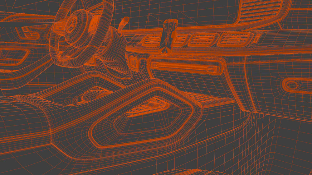 Intérieur de Voiture Luxe avec Tableau de Bord Numérique Modèle 3D ...