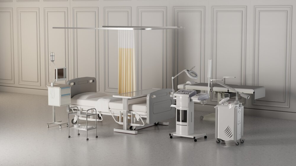 Hospital Ward Interior Healthcare 3D model - Download Municipal spaces ...