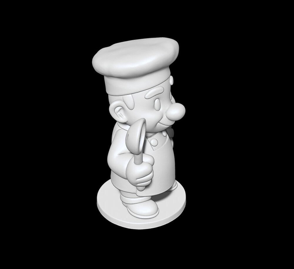 Chef Figurine with Spatula and Apron 3D Printing Model - Download STL ...
