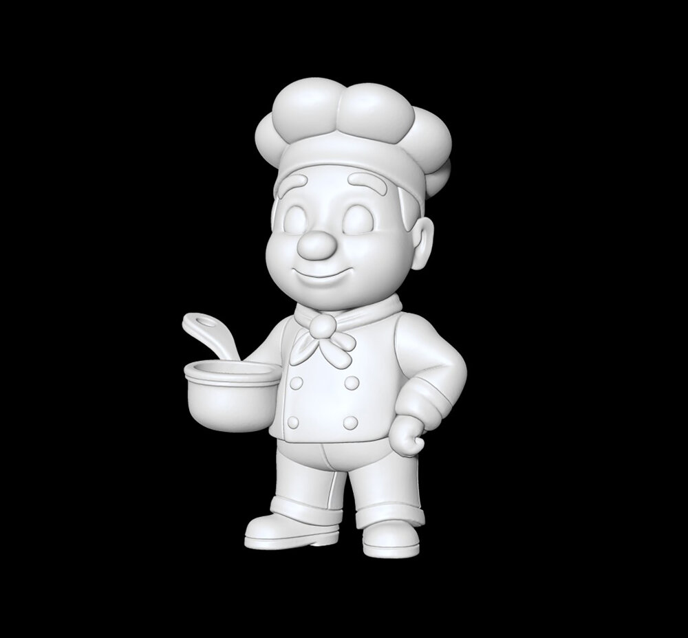 Modelo Chef Figurine with Pot and Spoon in Hand para Impresión 3D ...