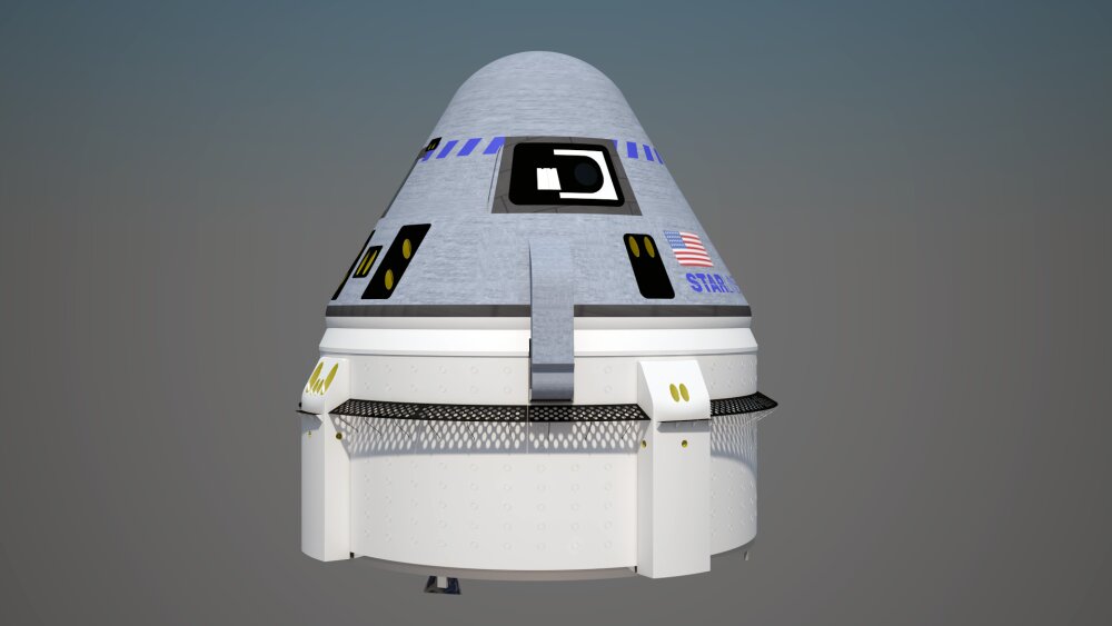 Orbital Reef Space Station with Boeing Starliner Docking Left 3D model ...