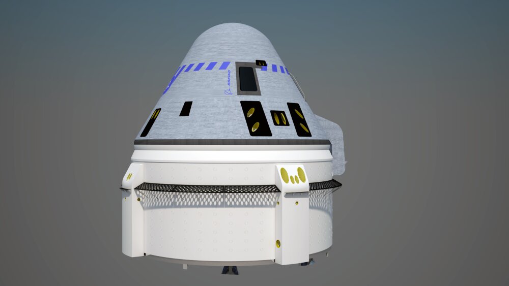 Orbital Reef Space Station with Boeing Starliner Docking Left 3D model ...