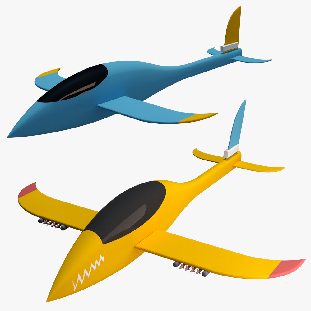Vibrant Aircraft Model Collection 3D model - Download Light Aircraft on ...