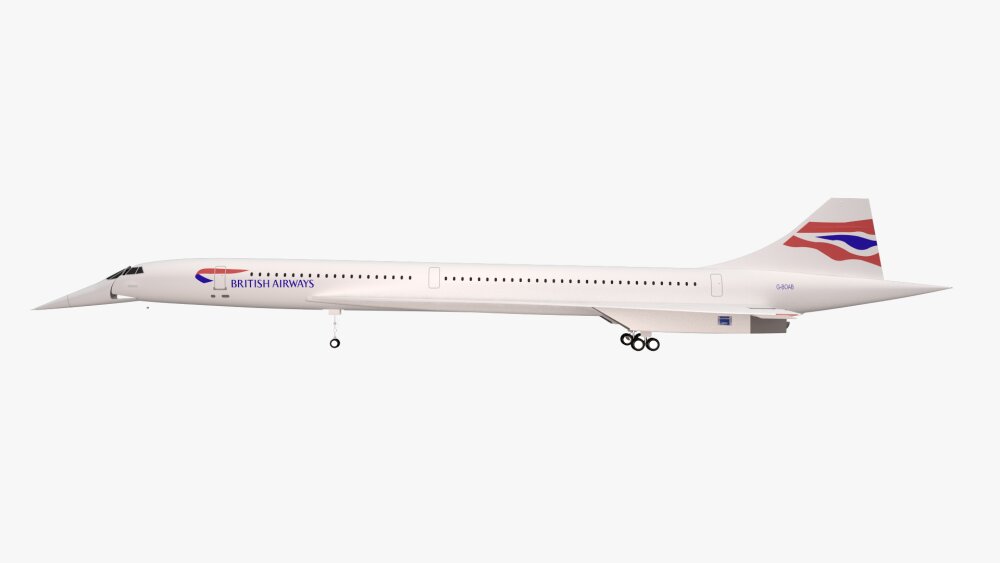 British Airways Concorde Supersonic Flight 3D model - Download Airliner ...