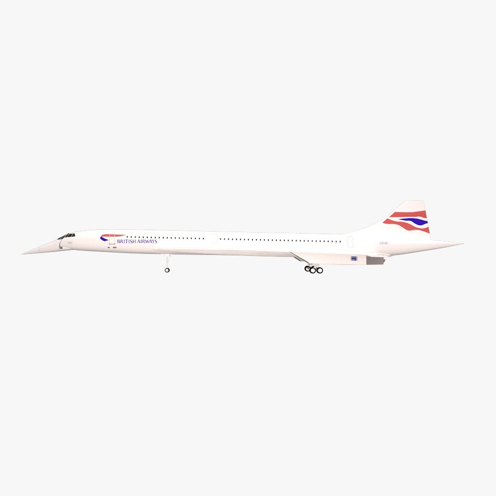British Airways Concorde Supersonic Flight 3D model - Download Airliner ...