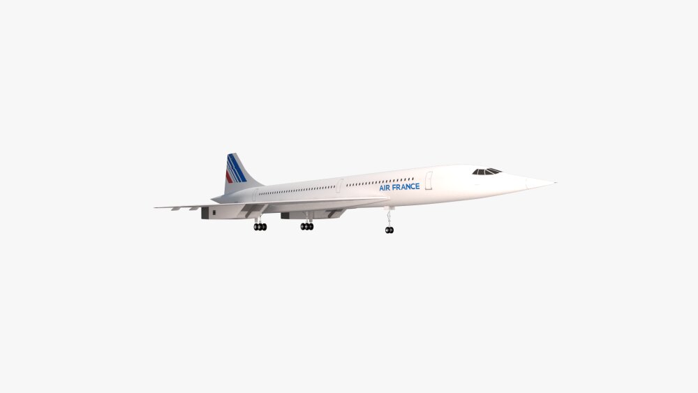 Airfrance Concorde Supersonic Flight 3D model - Download Airliner on ...