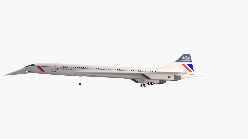 British Airways Concorde Supersonic 1985 – 1997 Livery 3D model ...