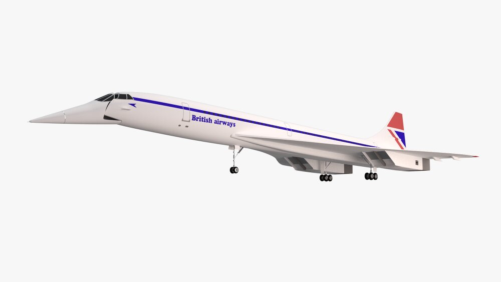 British Airways Concorde Supersonic 1976 – 1984 Livery 3D-Modell ...