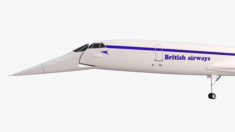 British Airways Concorde Supersonic 1976 – 1984 Livery 3D-Modell ...