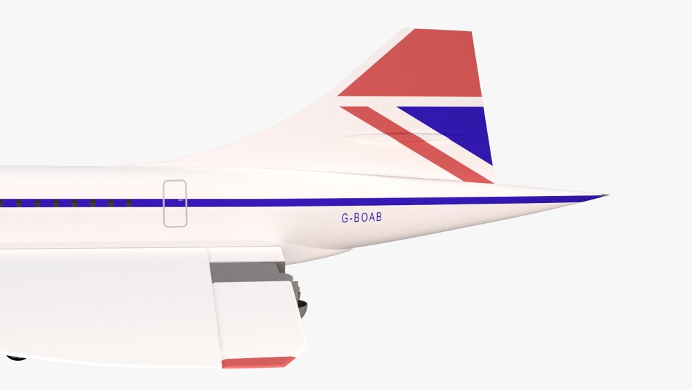 British Airways Concorde Supersonic 1976 – 1984 3D model - Download ...