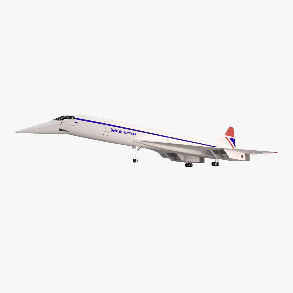 British Airways Concorde Supersonic 1976 – 1984 3D model - Download ...