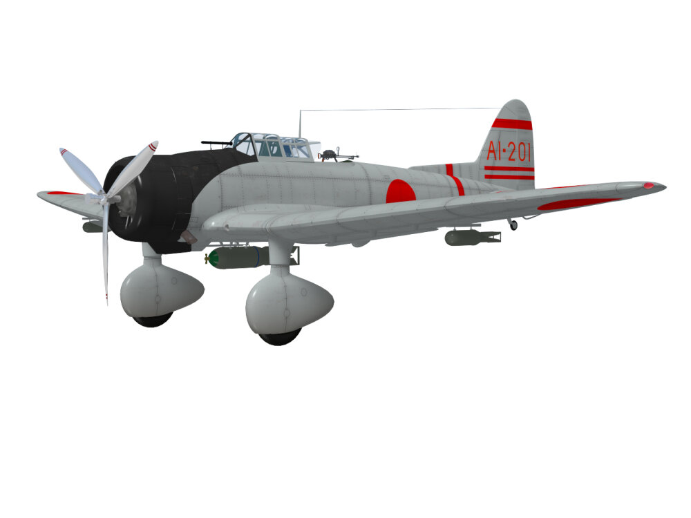 Aichi D3A Type 99 Bomber Val 3D model - Download Bomber on 3DModels.org
