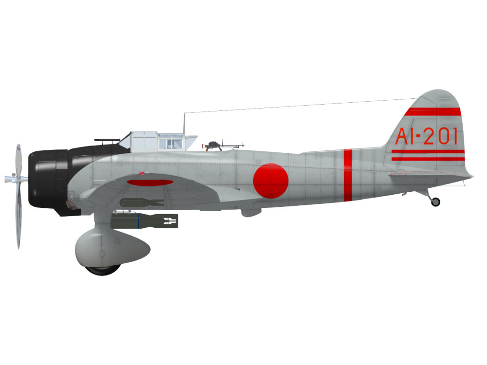 Aichi D3A Type 99 Bomber Val 3D model - Download Bomber on 3DModels.org