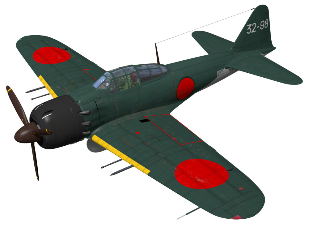 A6M5c Zero Fighter Type 52 Hei 3D model - Download Fighter on 3DModels.org
